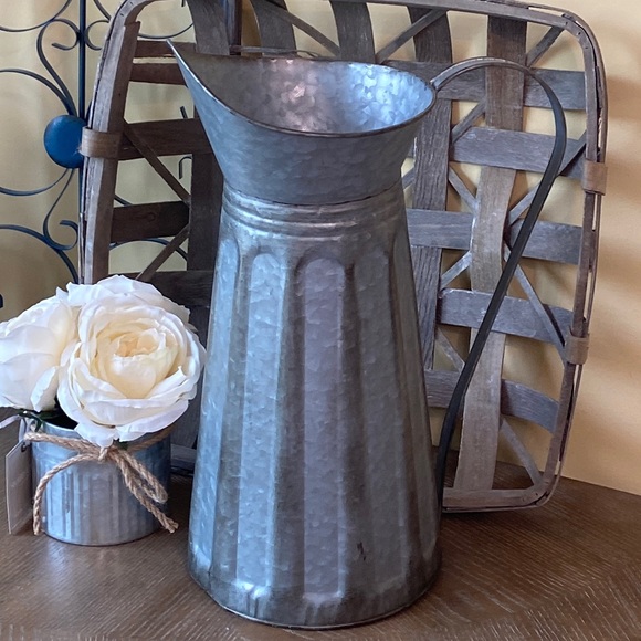 Accents | New Large Vintage Inspired Distressed Galvanized Metal Rustic ...